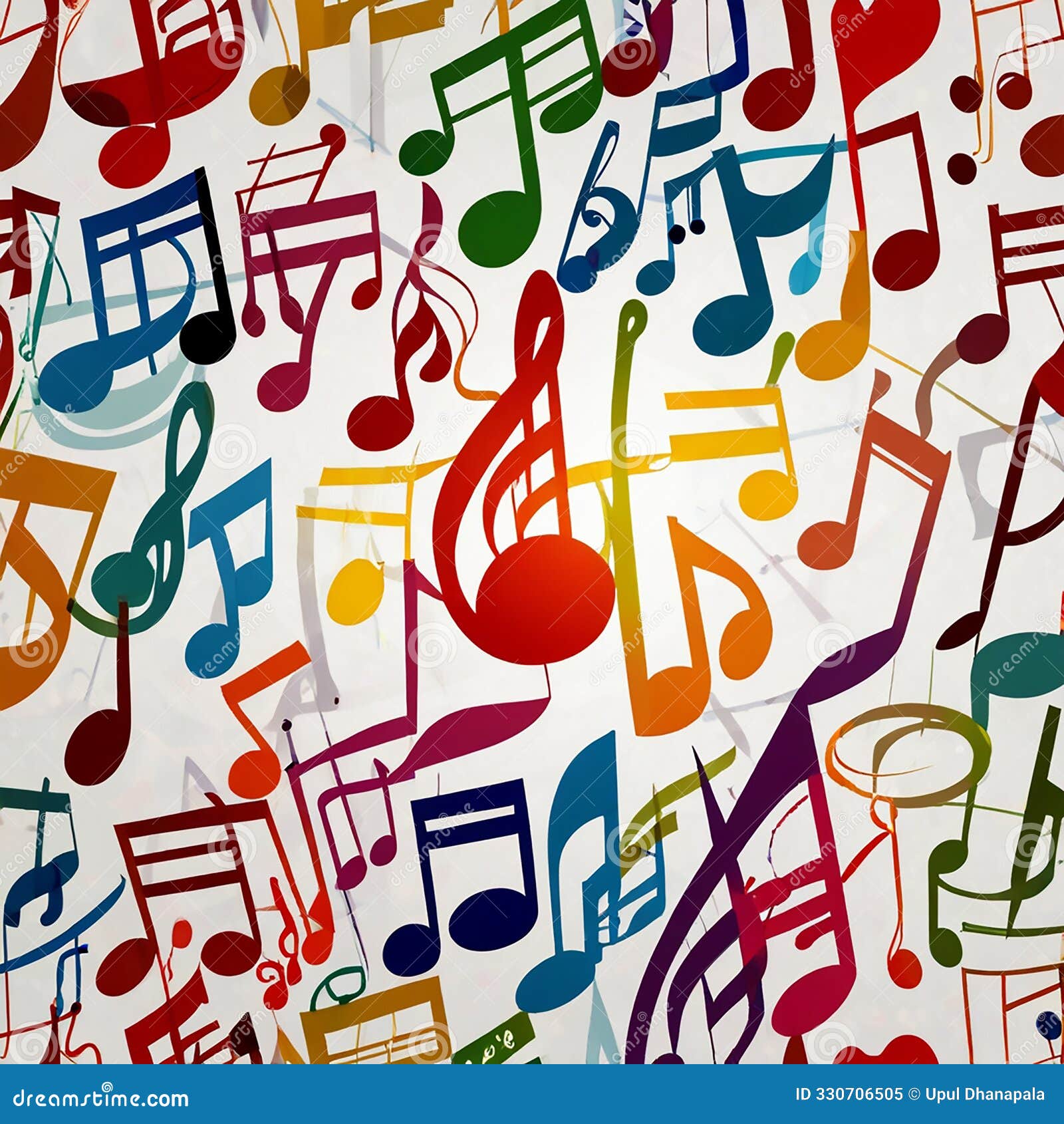 Illustration of Colorful Music Notes on White Background Stock ...