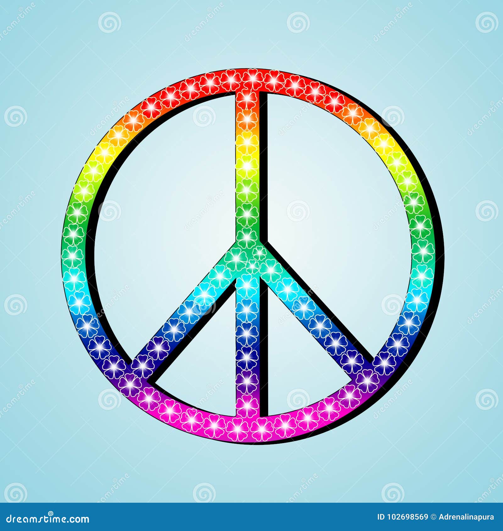 Peace symbol stock illustration. Illustration of colorful - 102698569