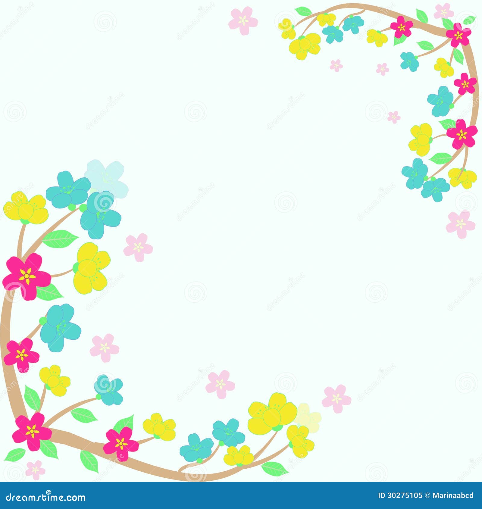 Vector Colorful Sakura Frame Card Stock Vector - Illustration of ...