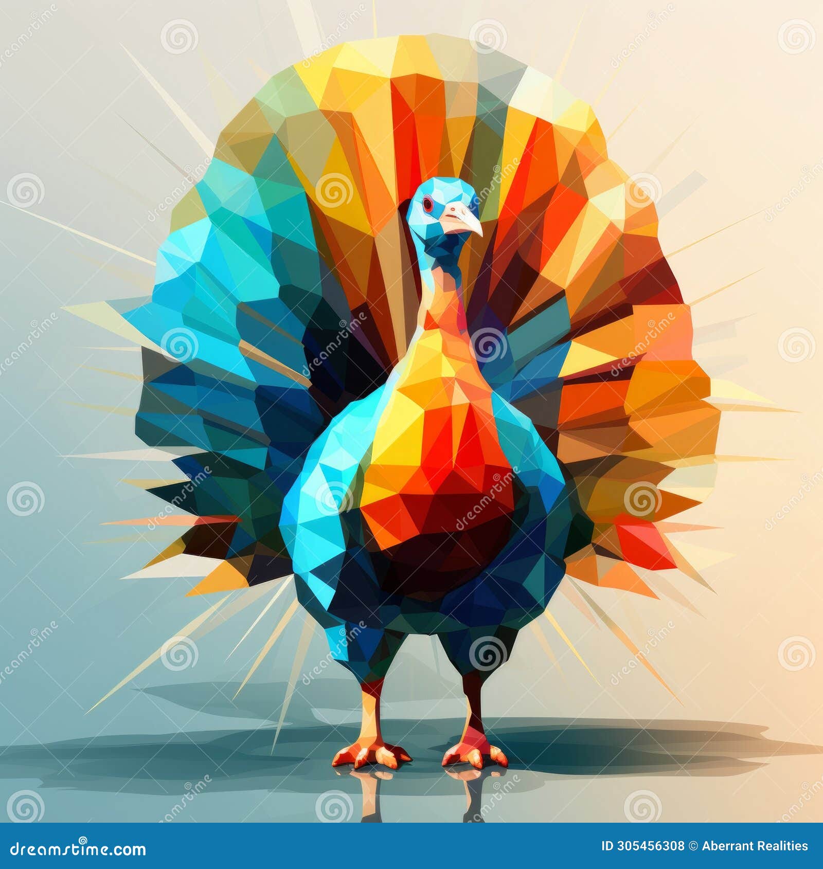 An Illustration of a Colorful Turkey Stock Illustration - Illustration ...