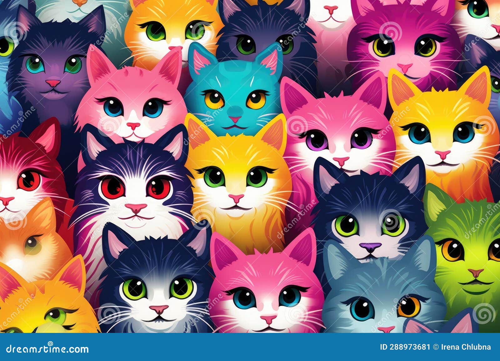 Illustration of Colourful Cartoon Cats Stock Illustration ...