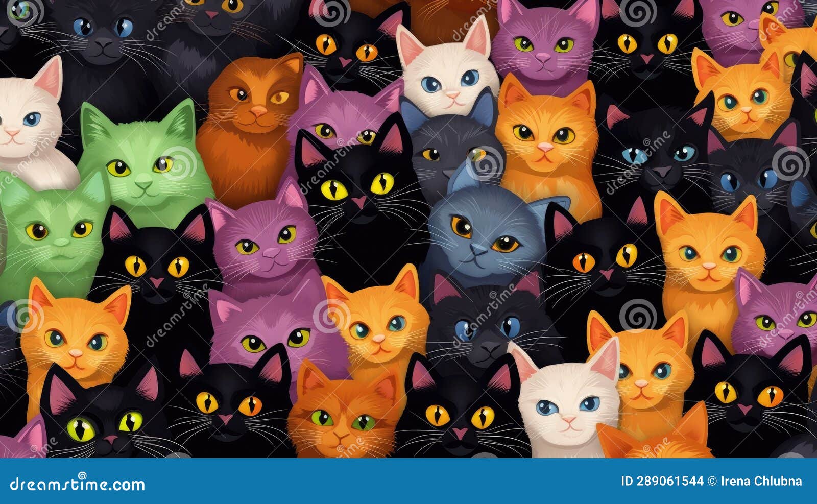 Illustration of Colourful Cartoon Cats Stock Illustration ...