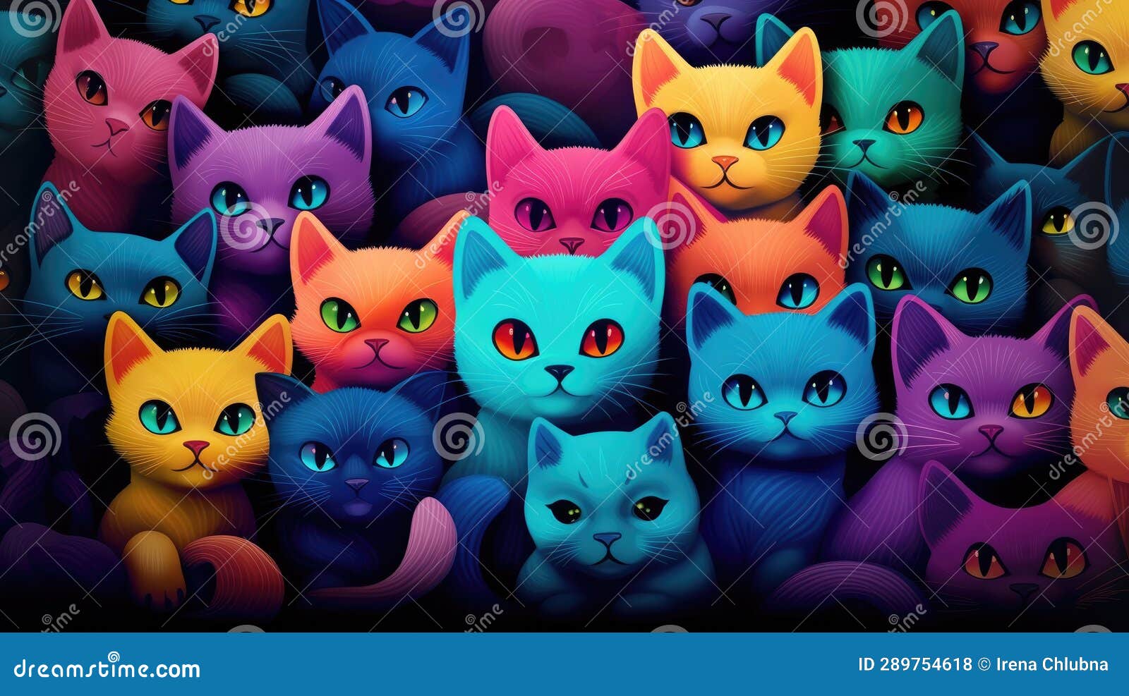 Illustration of Colourful Cartoon Cats Stock Illustration ...