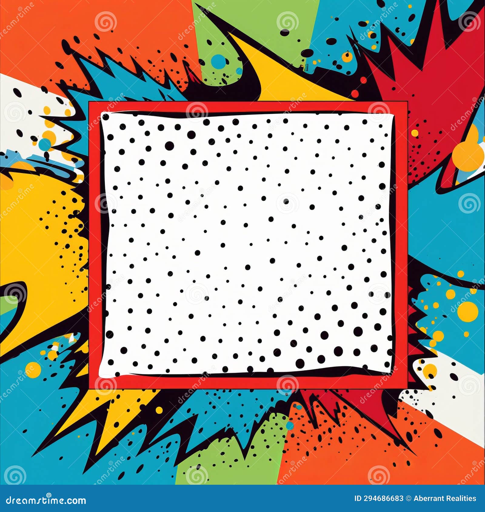 An Illustration of a Comic Book Background with a White Square in the ...