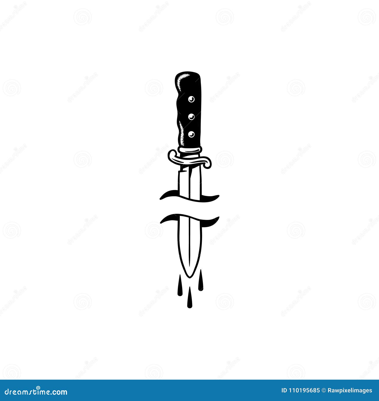 Comic Art Knife Illustration On White Background Royalty-Free Cartoon ...