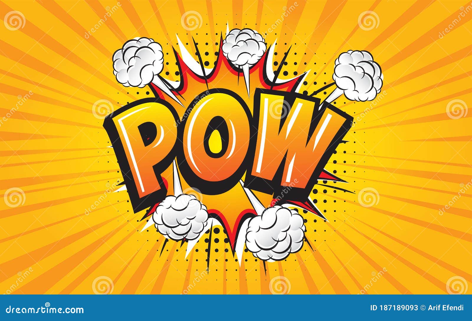Illustration of the Comic Style of POW Wording Stock Vector ...