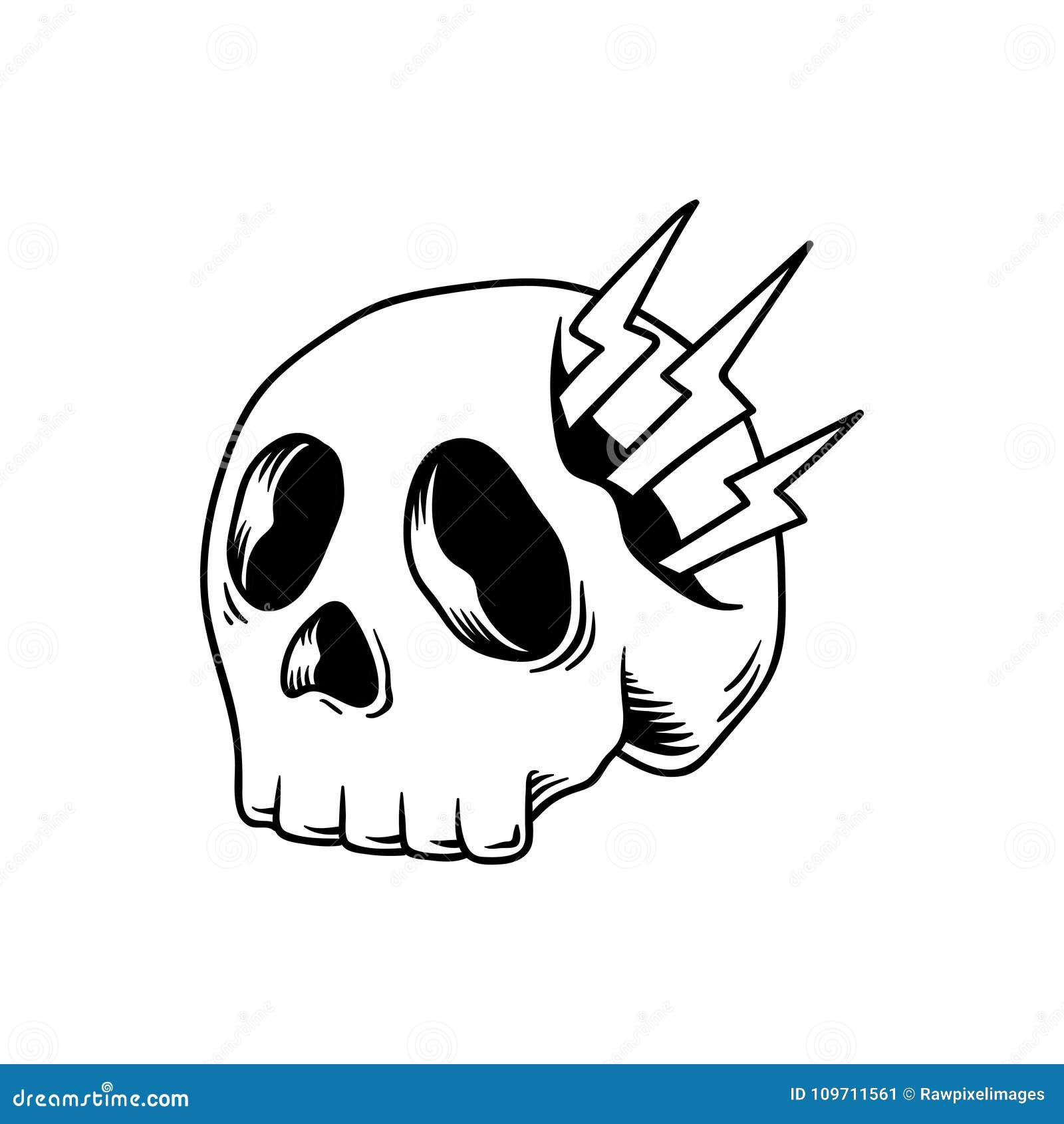 Illustration of Comic Style Skull Stock Illustration - Illustration of ...