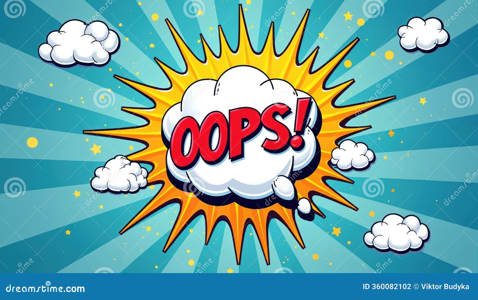 Illustration of Comic Style Speech Bubble with Word Oops Surrounded by ...