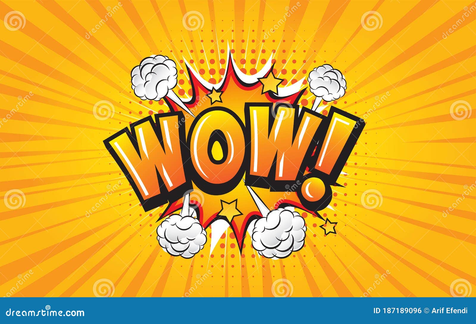 Illustration of the Comic Style of WOW Wording Stock Vector ...