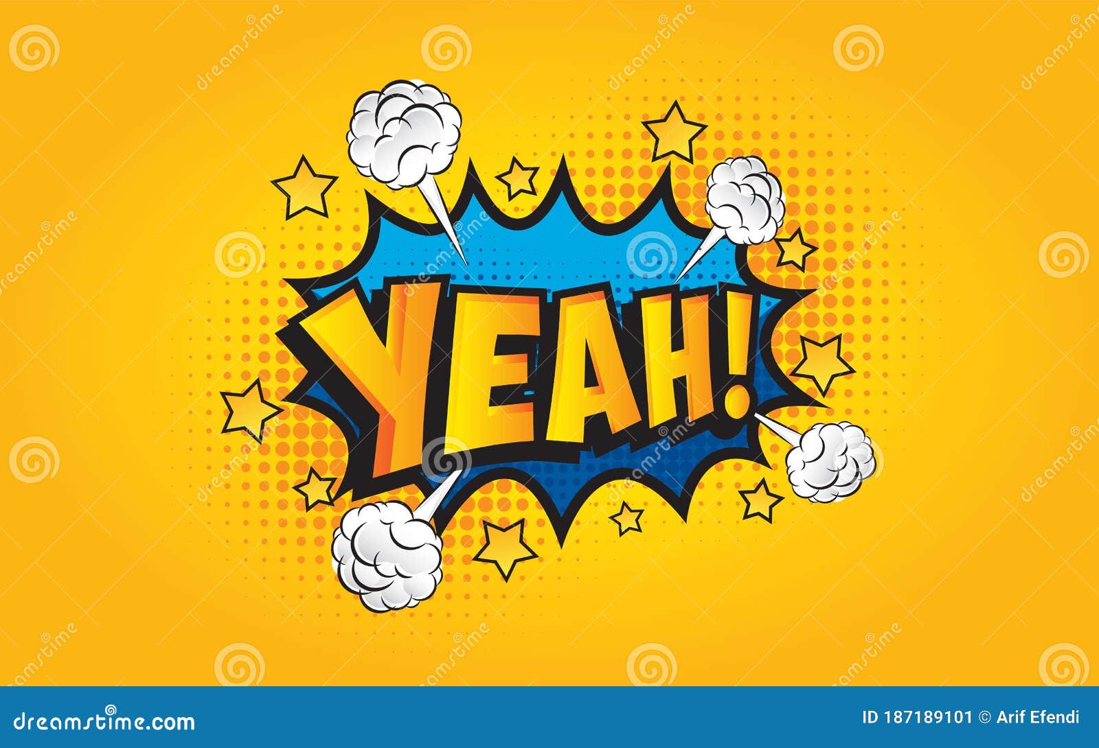 Illustration of the Comic Style of YEAH Wording Stock Vector ...