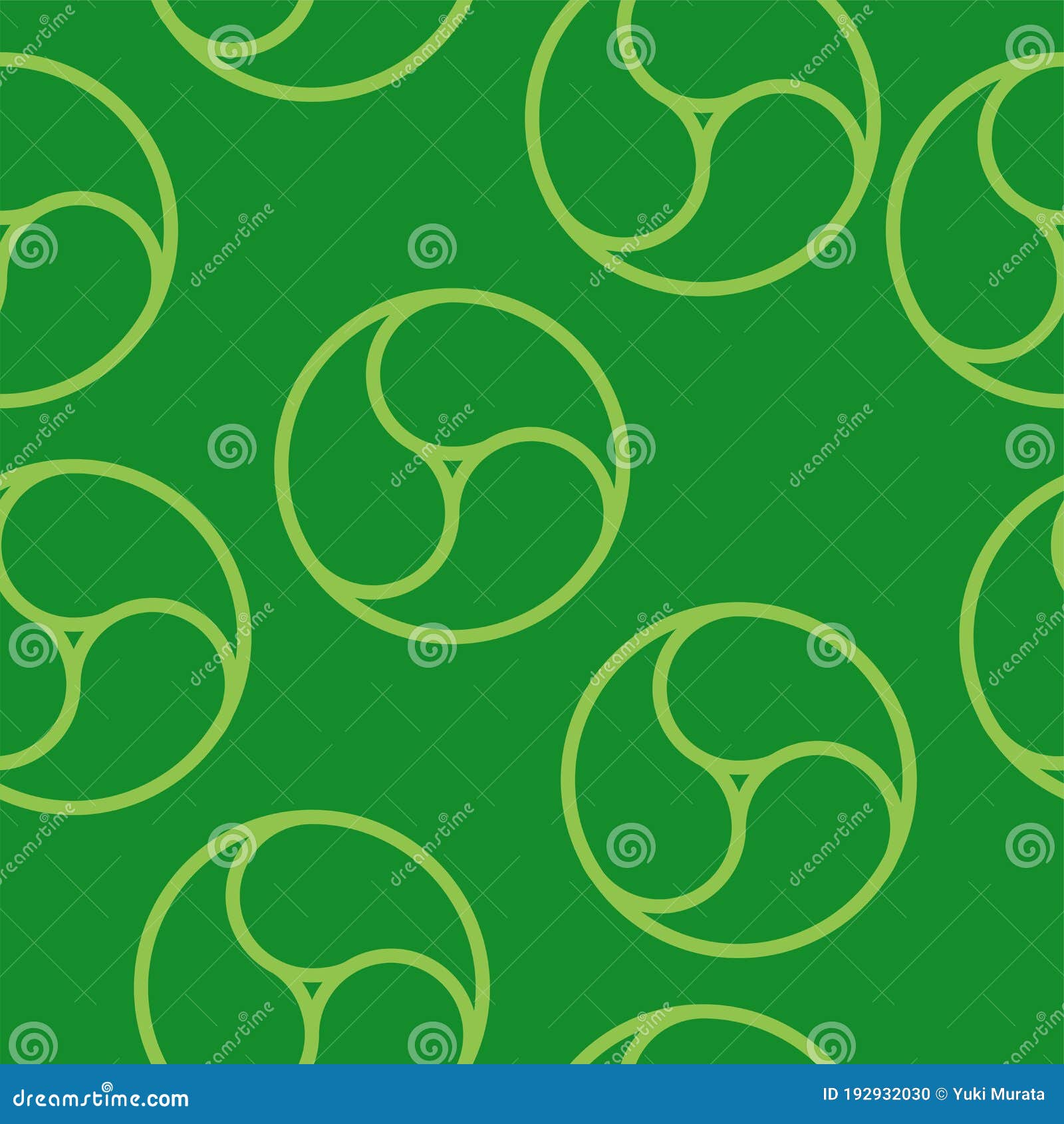 Green Commashaped Seamless Japanese Pattern Stock Vector - Illustration ...