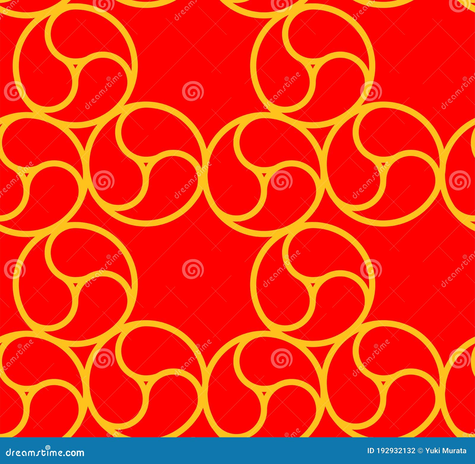 Red Commashaped Seamless Japanese Pattern Stock Vector - Illustration ...