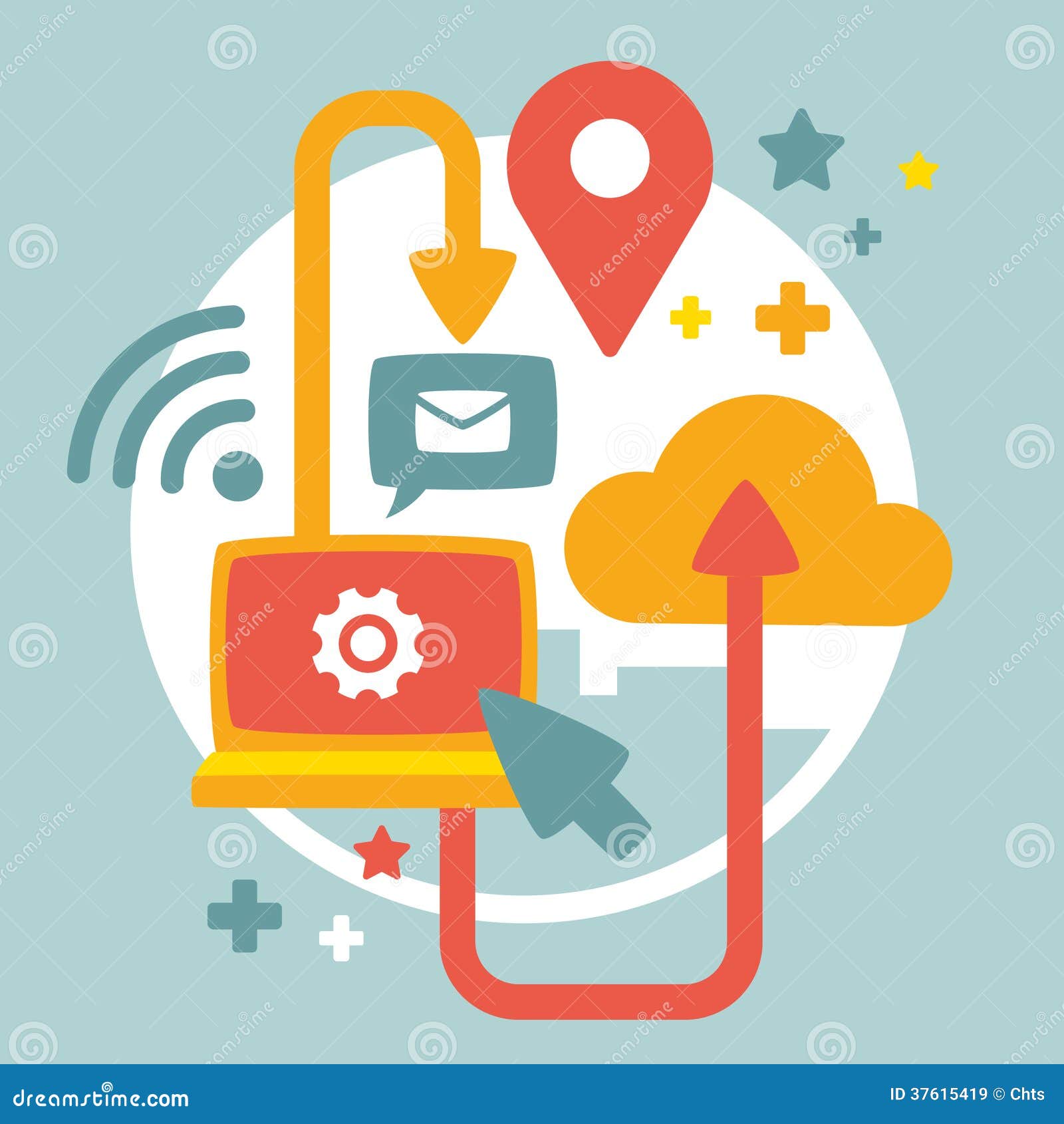 Illustration of Communications by Computer Stock Vector - Illustration ...