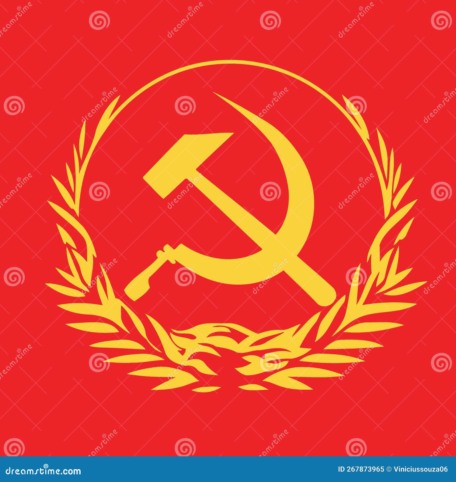 Illustration in Communist Style in Red and Yellow Colors Stock Vector ...