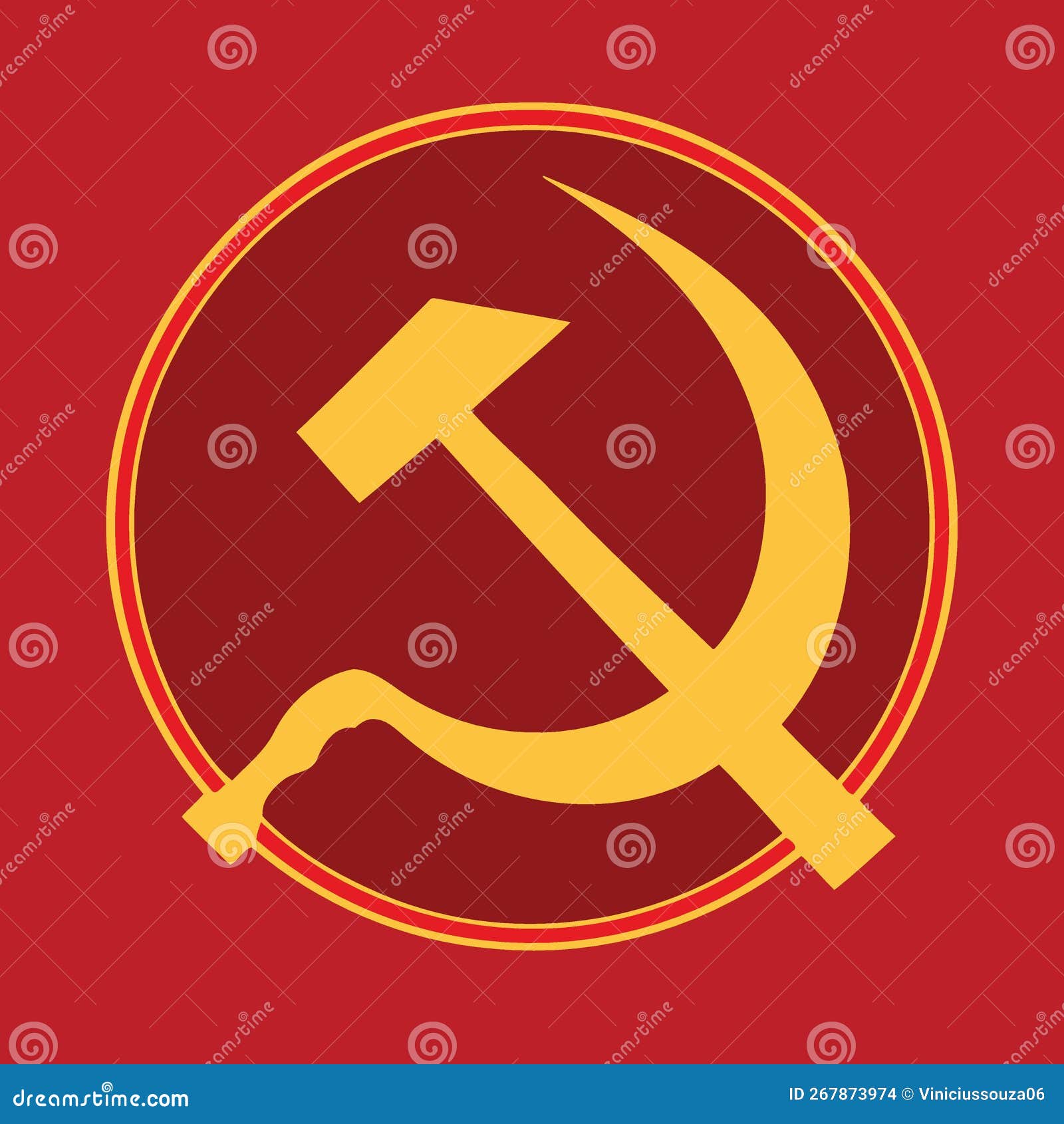 Illustration in Communist Style in Red and Yellow Colors Stock Vector ...