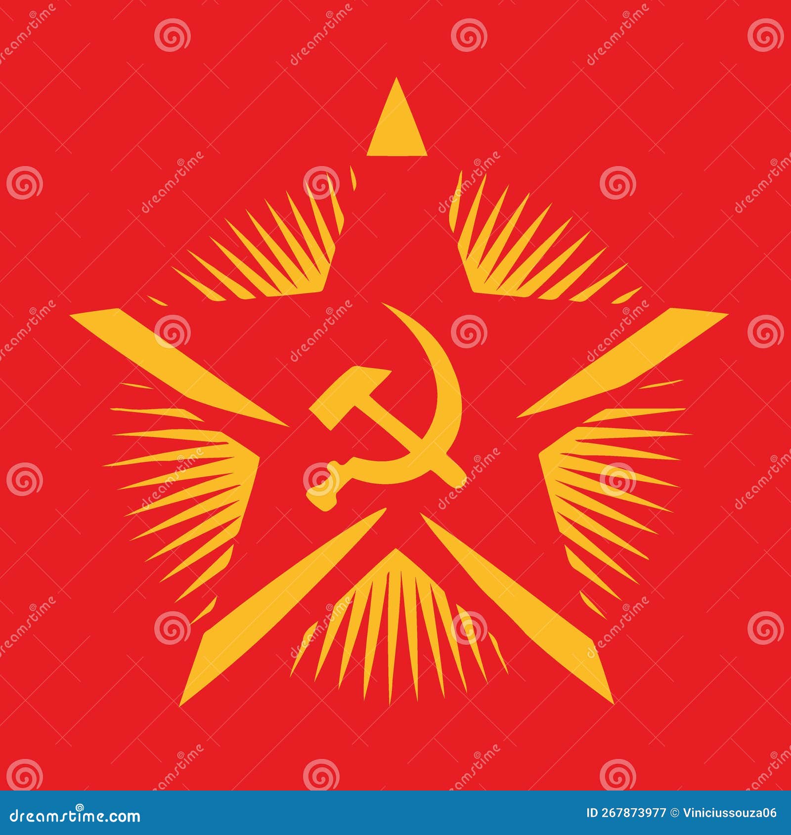 Illustration in Communist Style in Red and Yellow Colors Stock Vector ...
