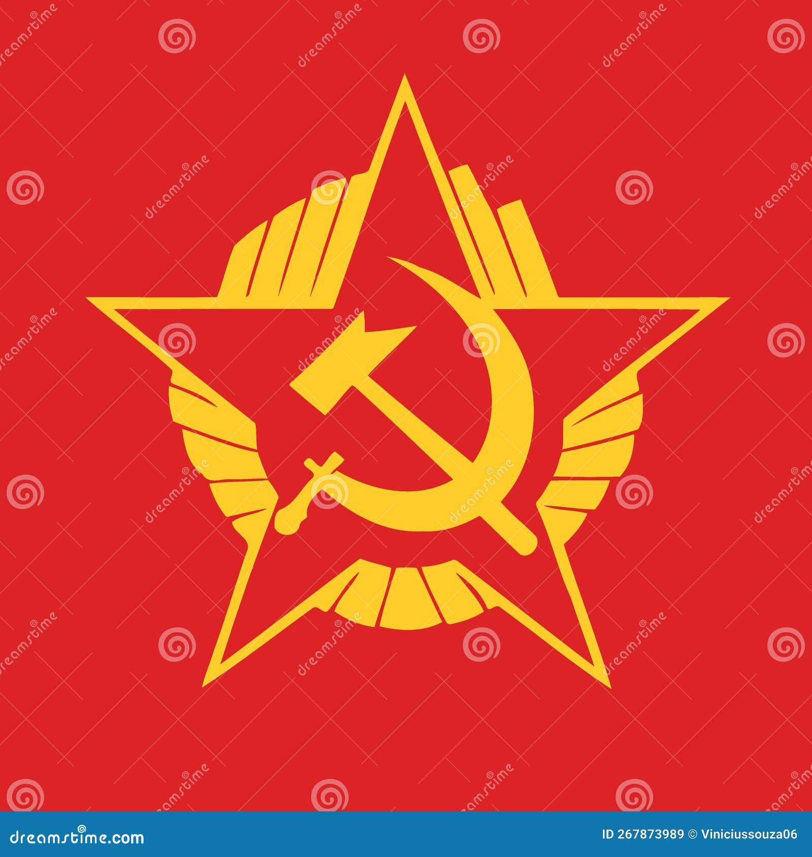 Illustration in Communist Style in Red and Yellow Colors Stock Vector ...