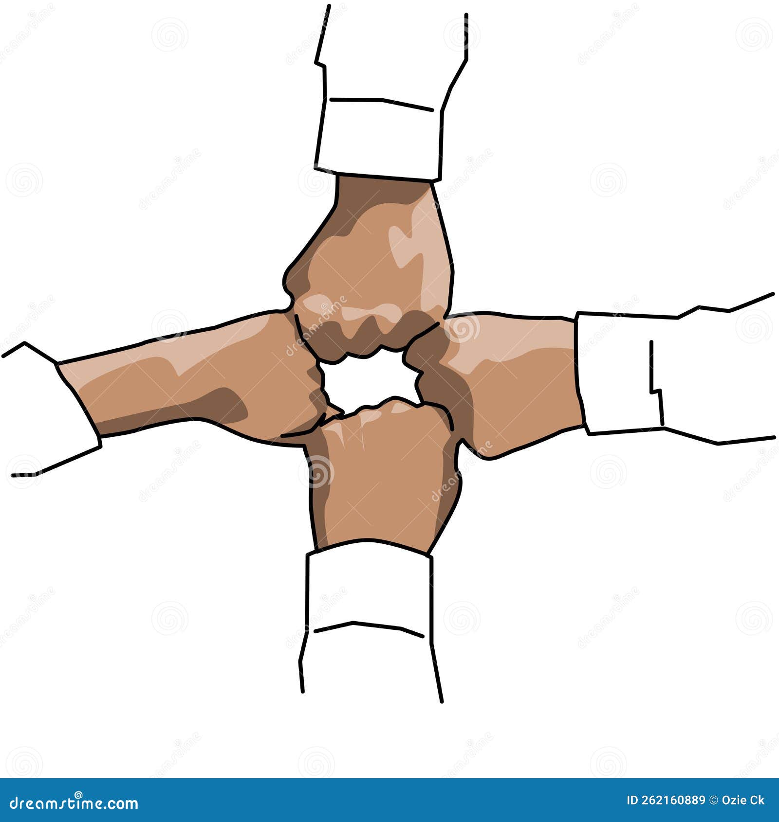 Illustration of Compactness with the Symbol of 4 Hands Gathering and ...