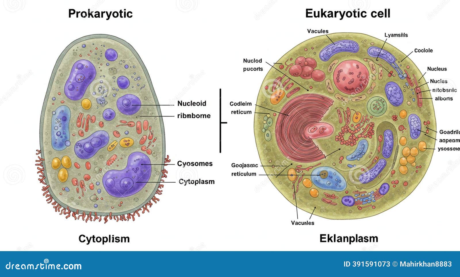 Prokaryotic Cell Structure Chart, Vector Medical Illustration ...