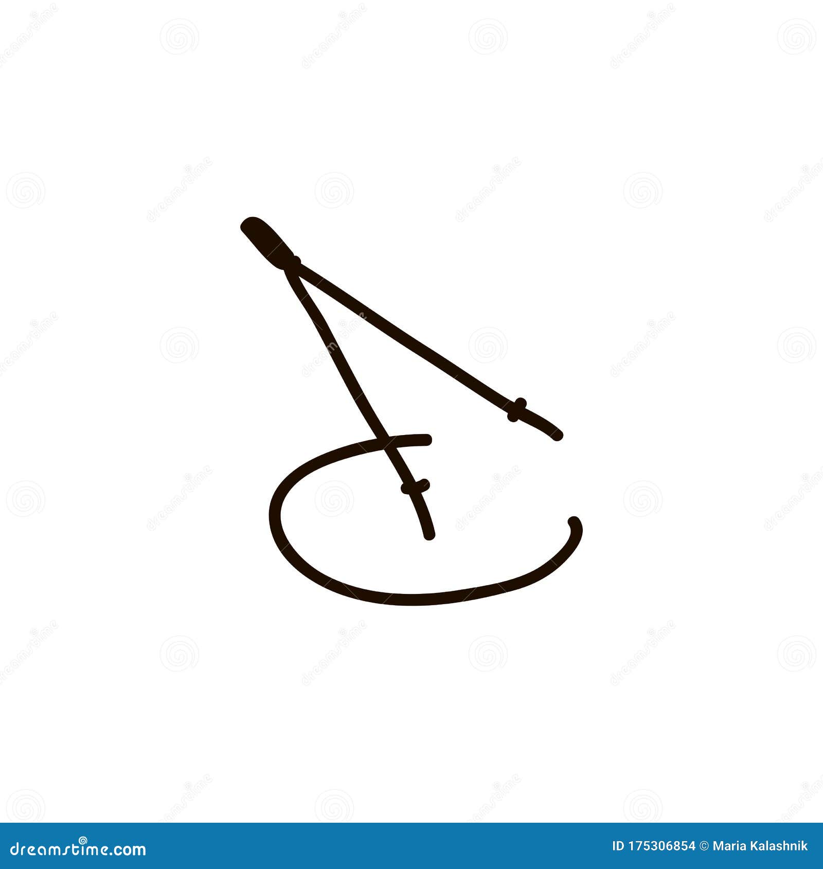 Illustration of a compass stock vector. Illustration of draw - 175306854