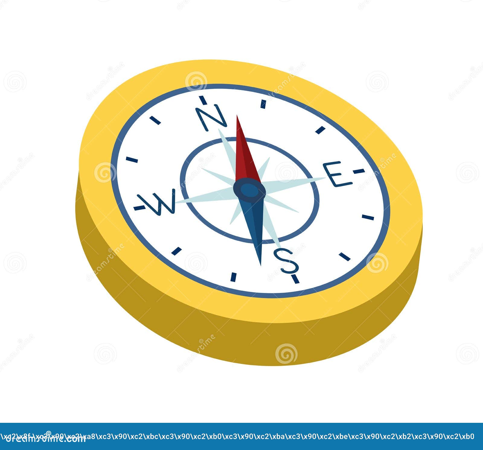 Illustration Compass. the Compass is Golden, with the Image of the ...