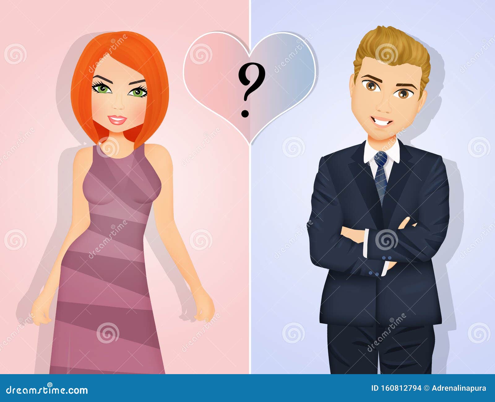 Compatibility between Men and Women Stock Illustration - Illustration ...