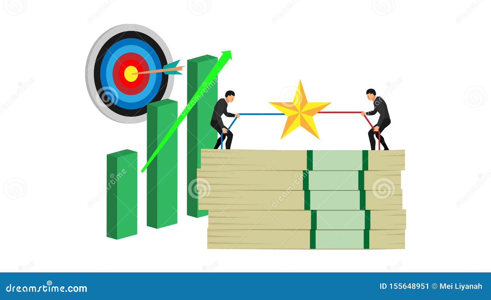 Illustration of the Competition of Two People Winning the Fight Over ...