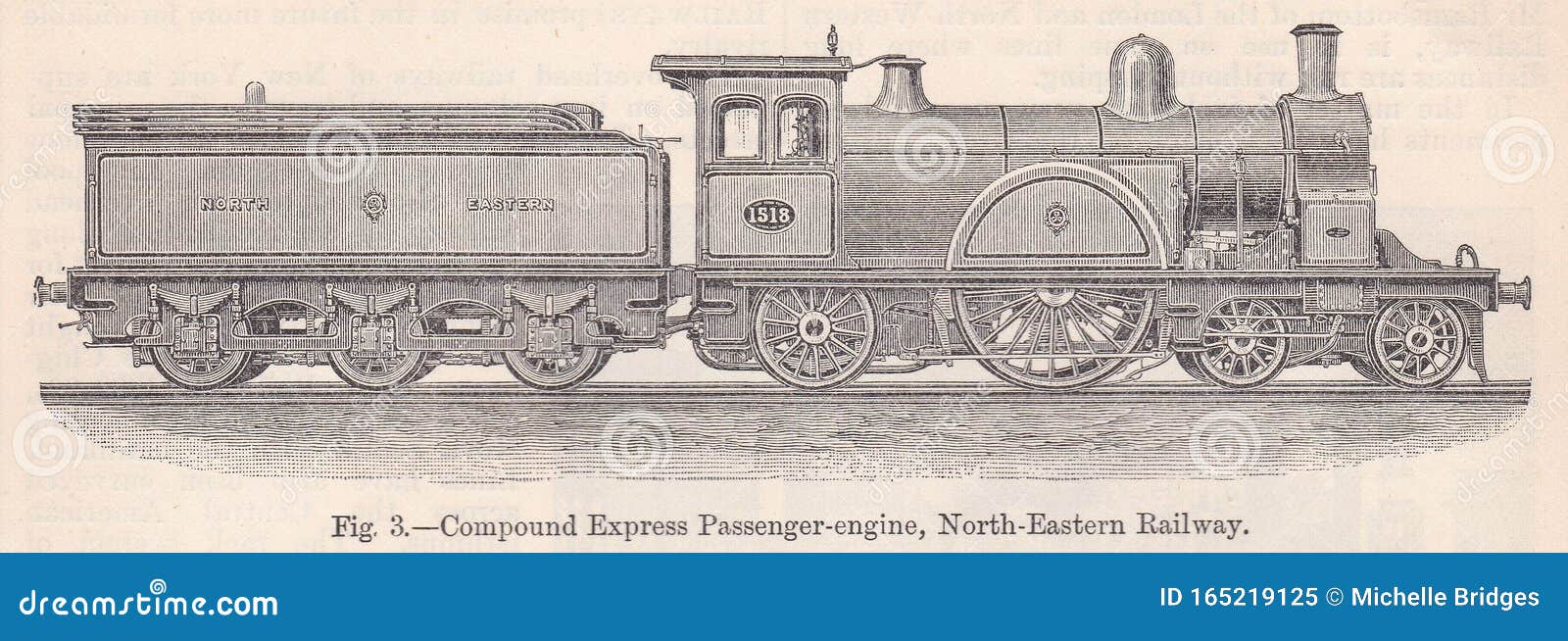 Illustration of a Compound Express Passenger Engine, North Eastern ...