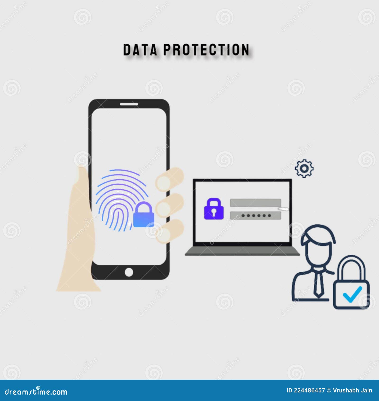Illustration of Computer Data Protection Stock Illustration ...