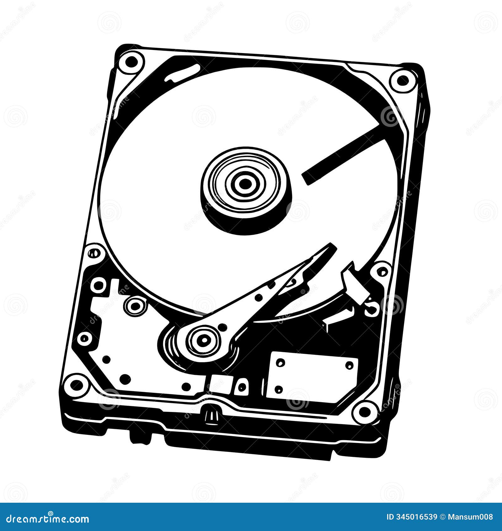 Illustration of a Computer Hard Disk Stock Illustration - Illustration ...