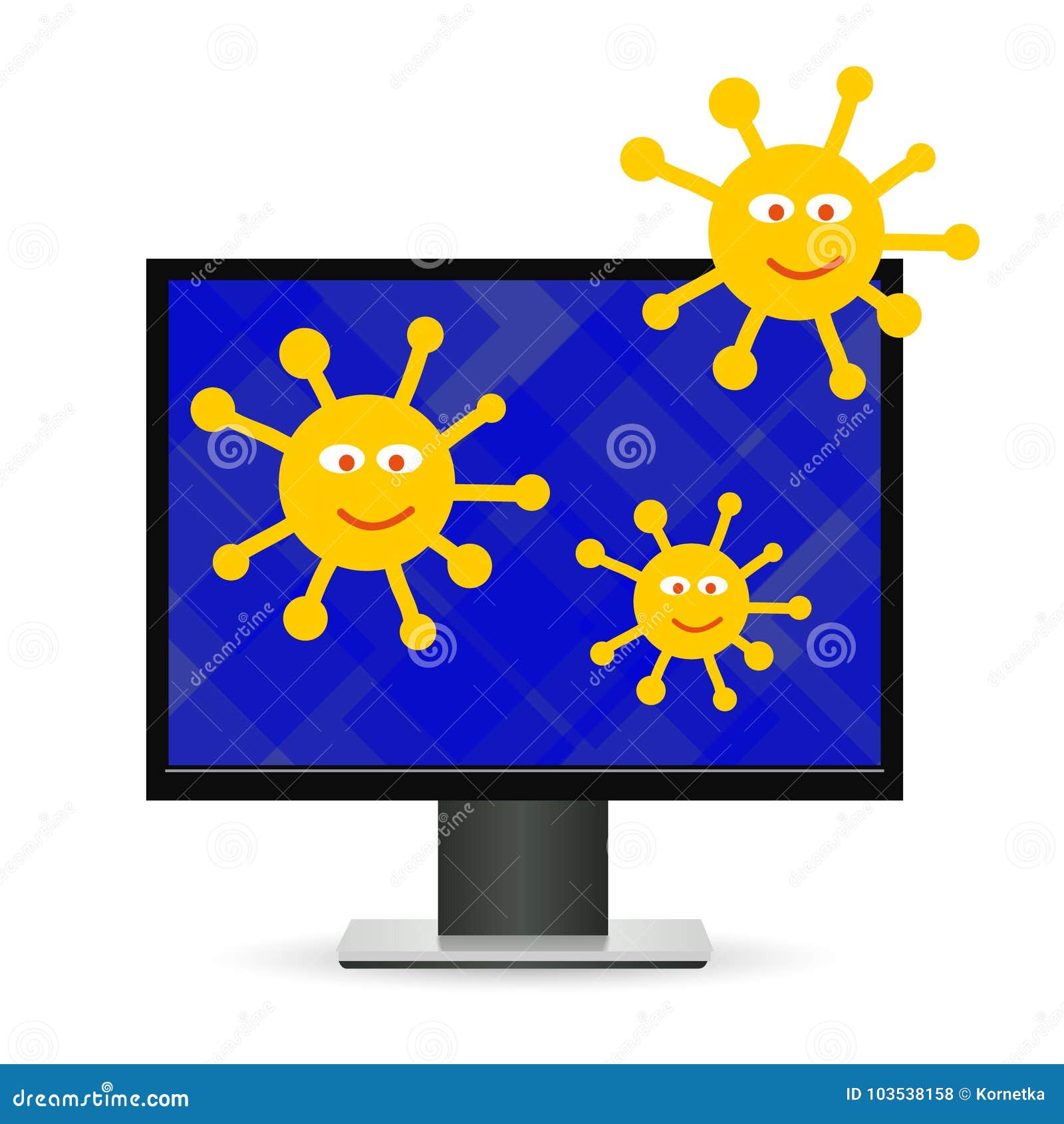 Virus Computer Illustration. Stock Vector - Illustration of blue ...