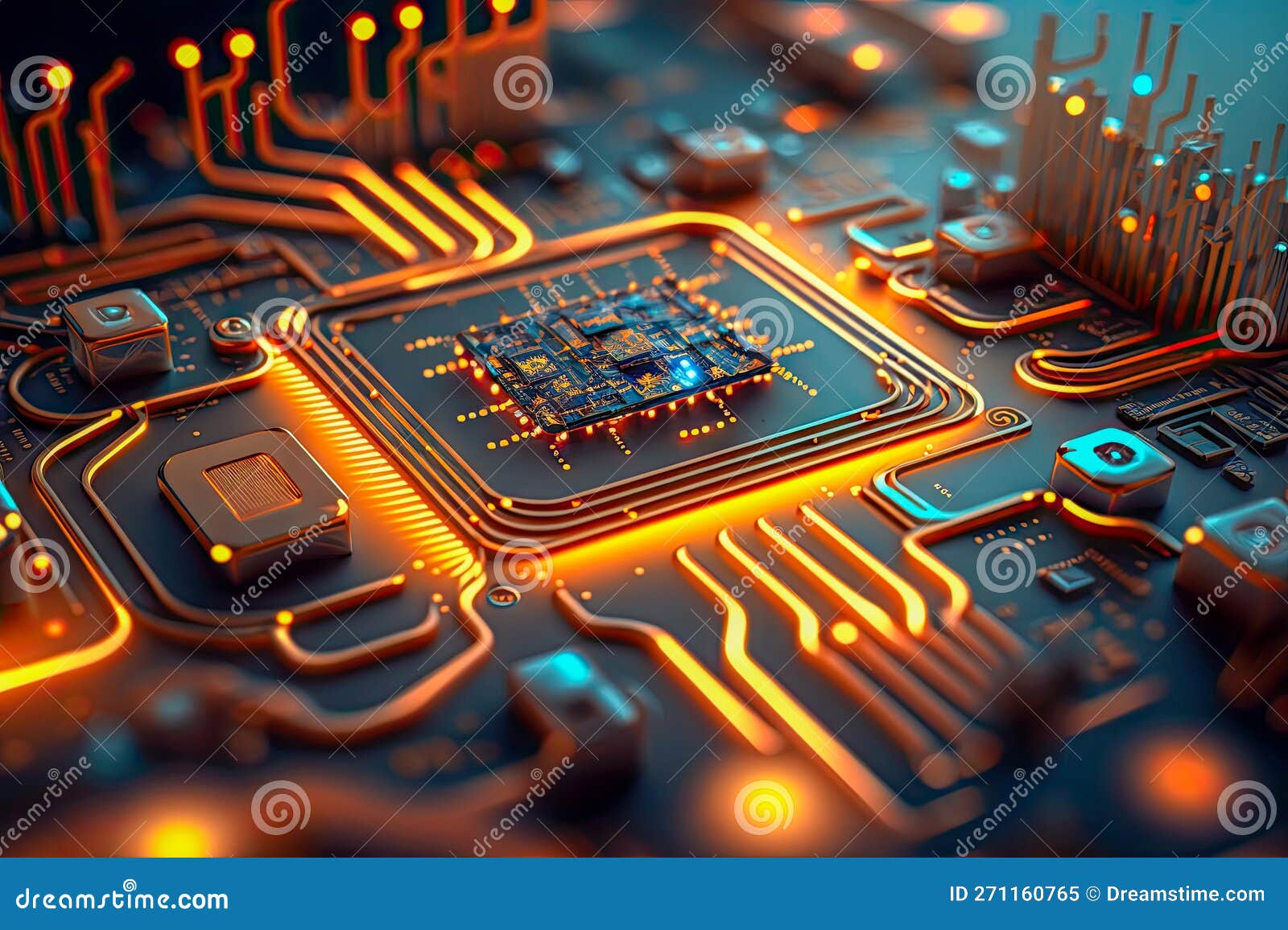 Illustration of Computer Microcircuit Stock Illustration - Illustration ...