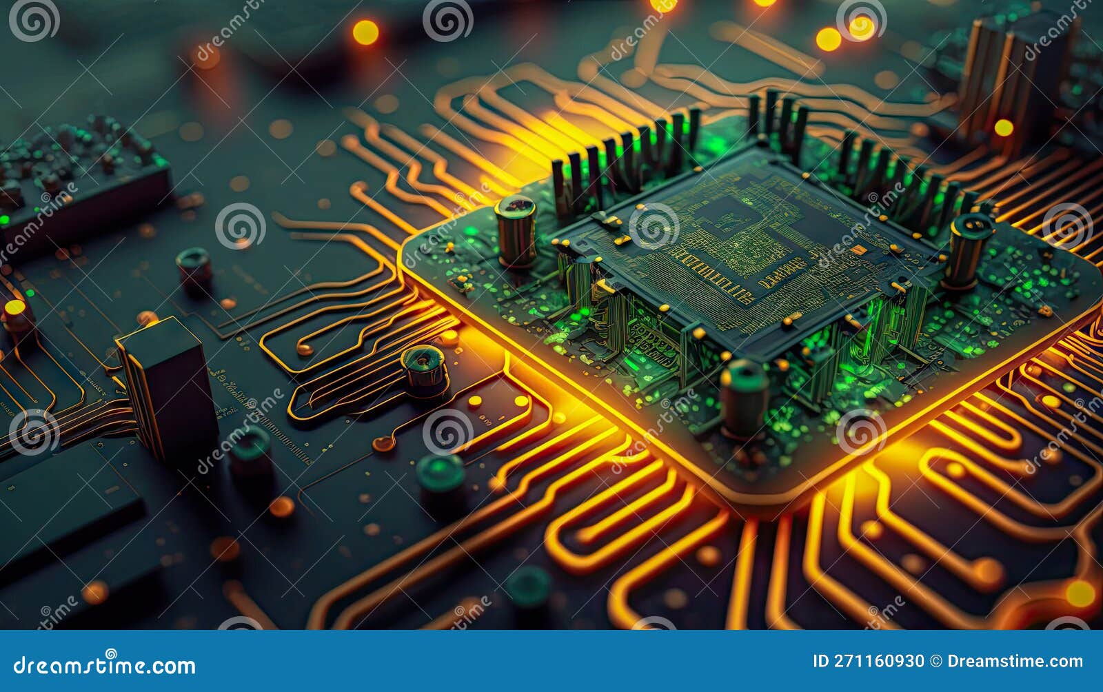 Illustration of Computer Microcircuit Stock Illustration - Illustration ...