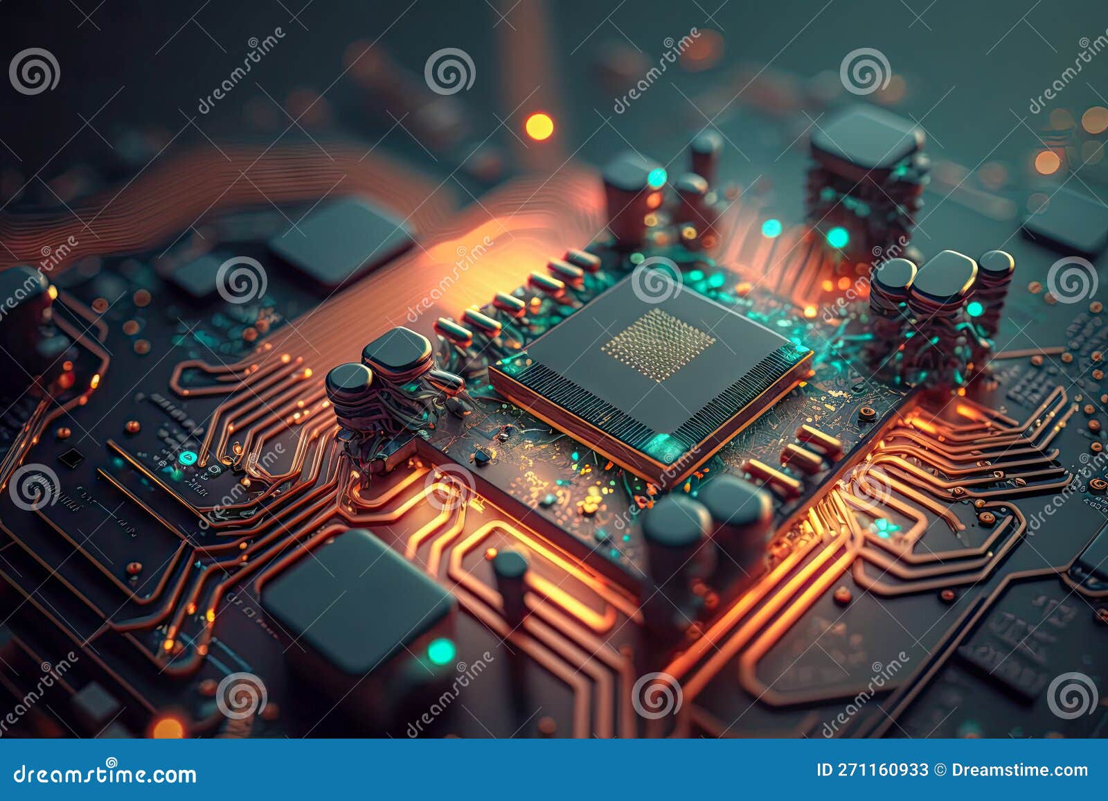 Illustration of Computer Microcircuit Stock Illustration - Illustration ...