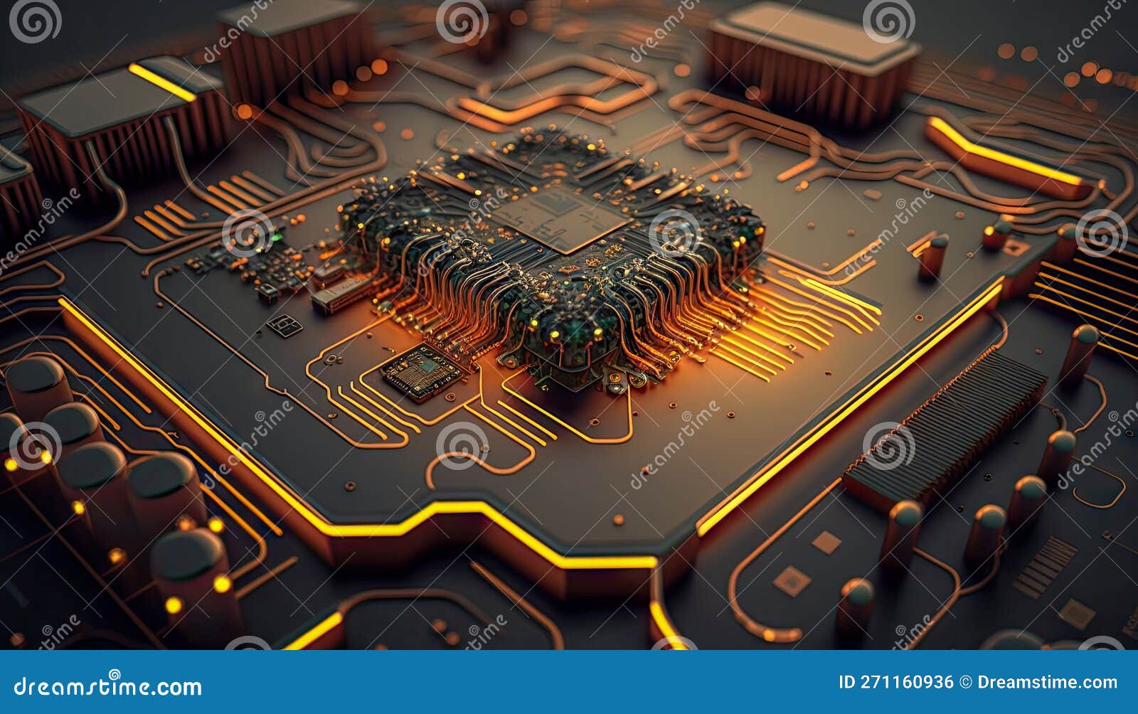 Illustration of Computer Microcircuit Stock Illustration - Illustration ...