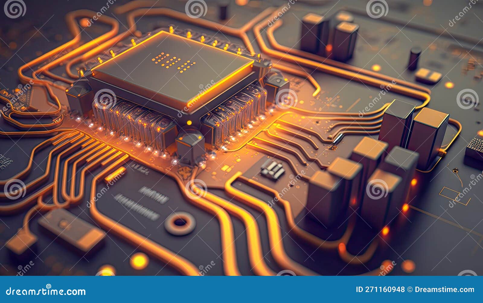 Illustration of Computer Microcircuit Stock Illustration - Illustration ...