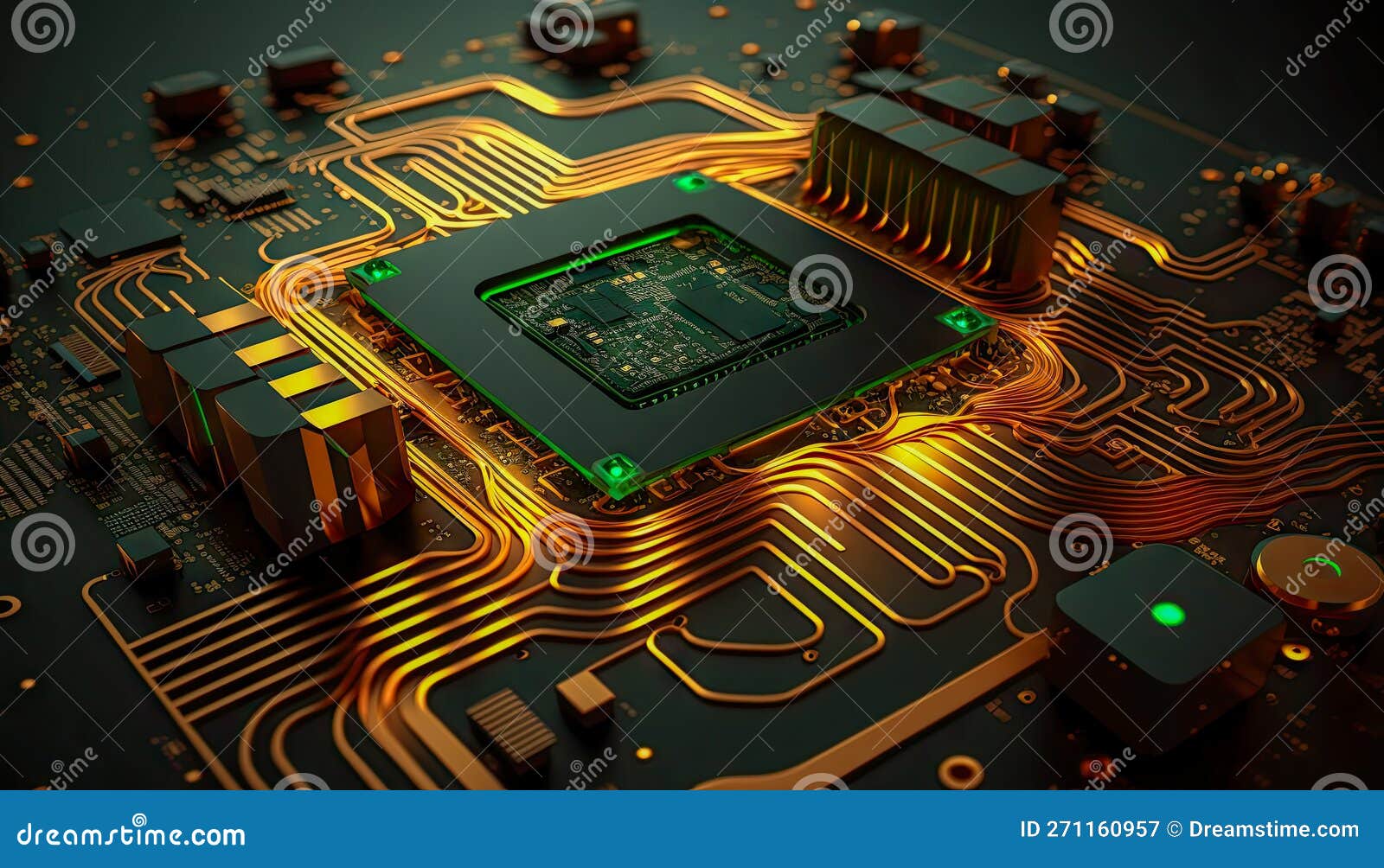 Illustration of Computer Microcircuit Stock Illustration - Illustration ...