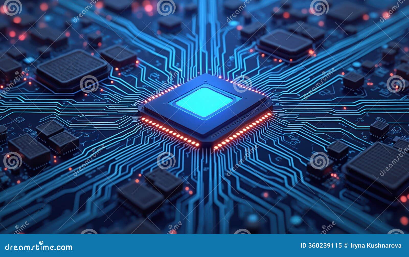 Illustration of Computer Motherboard Featuring Chip, Processor ...