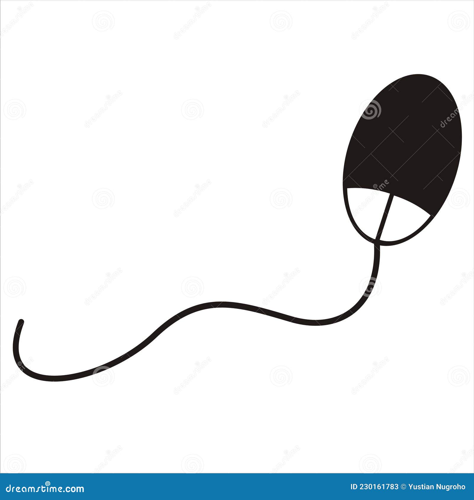 Illustration Computer Mouse with Cable and Black Color Stock Vector ...