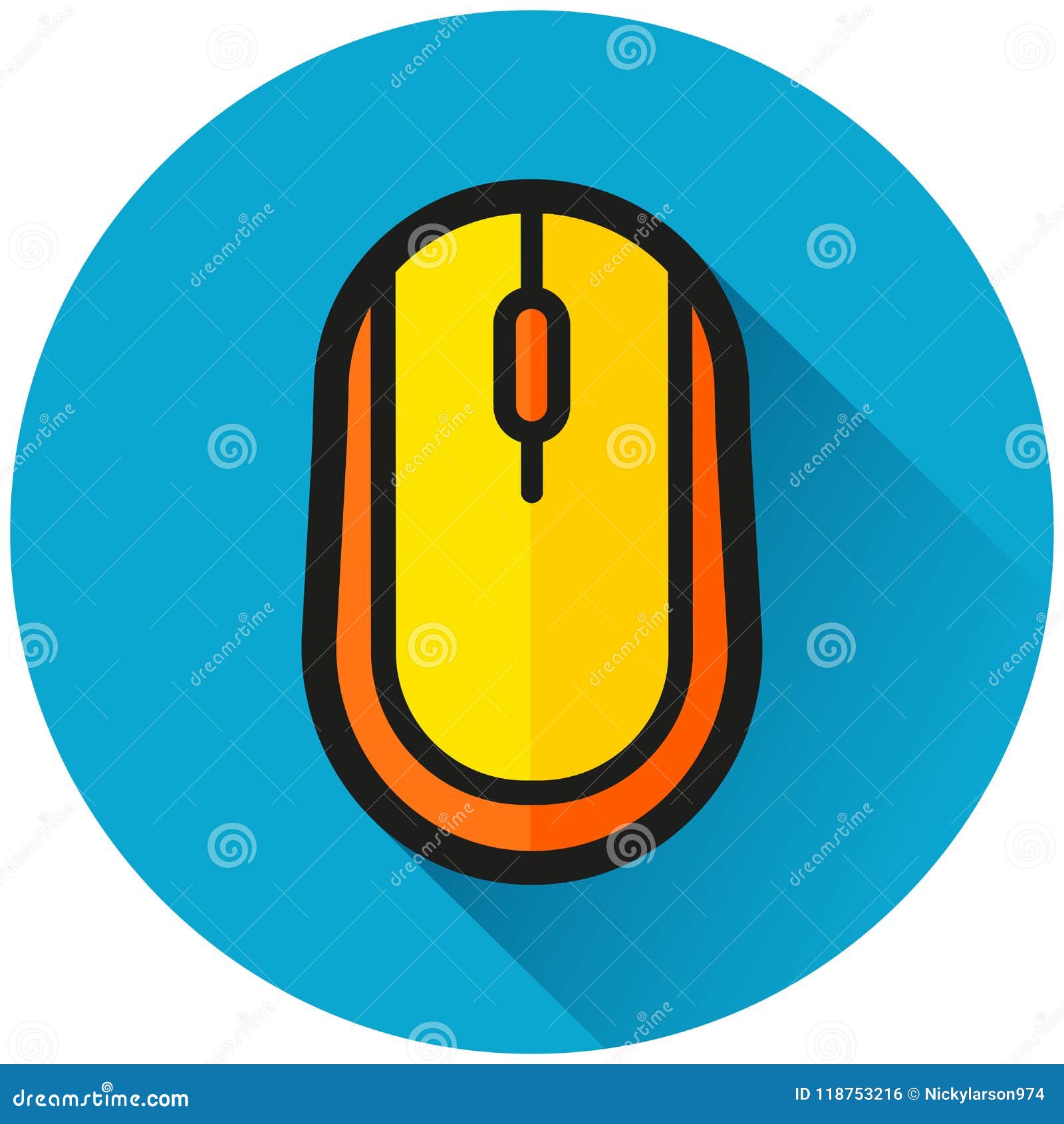 Computer Mouse Circle Blue Icon Stock Vector - Illustration of cartoon ...