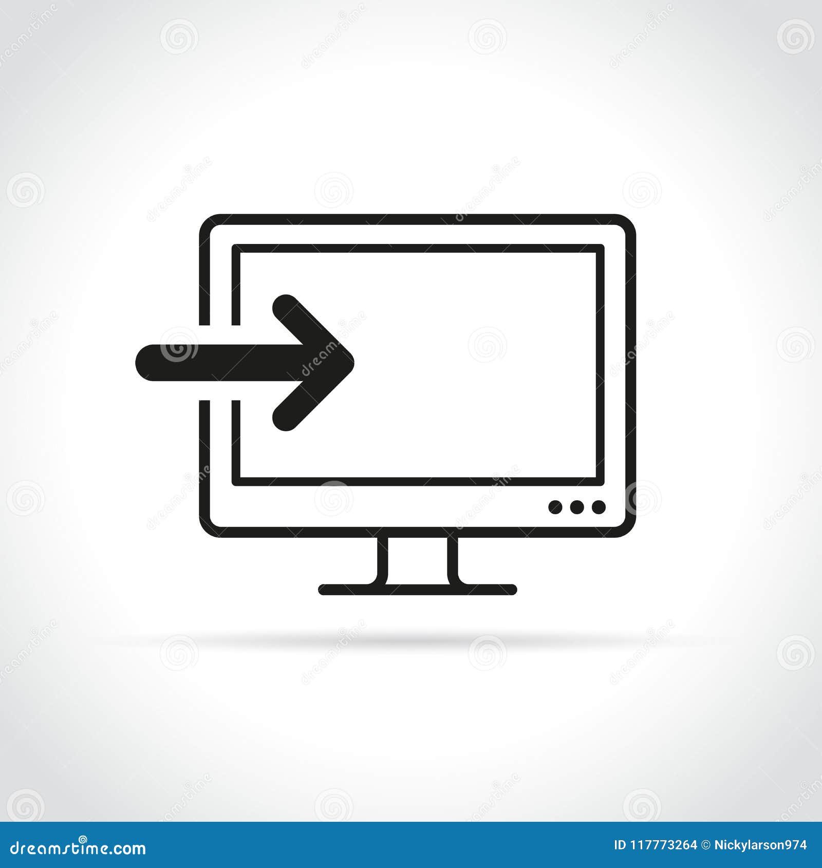 Computer Screen with Arrow Icon Stock Vector - Illustration of updating ...
