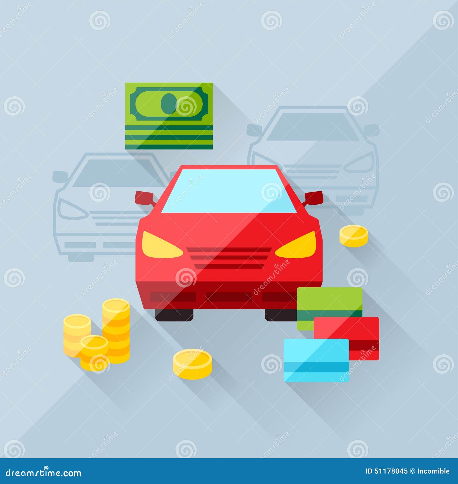 Illustration Concept of Auto Loan in Flat Design Stock Vector ...