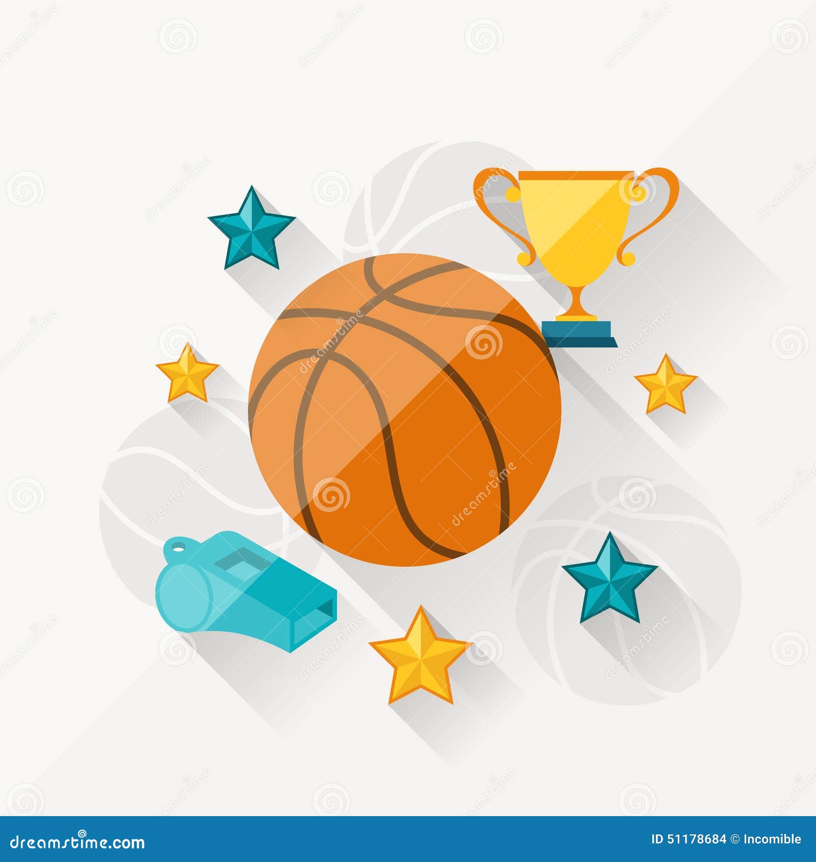 Illustration Concept of Basketball in Flat Design Stock Vector ...