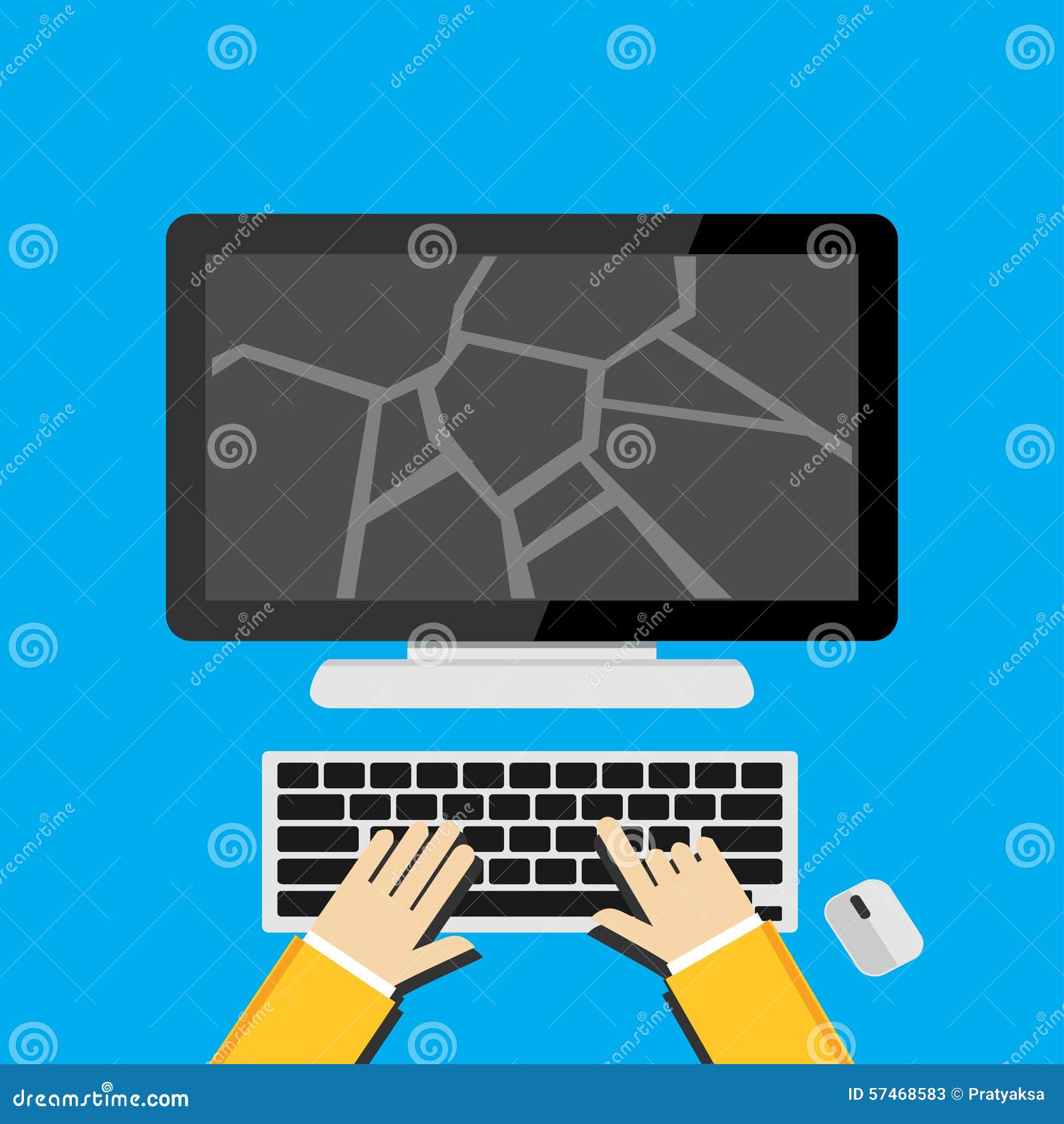 Tech Desktop With Broken Screen Cartoon Vector | CartoonDealer.com ...