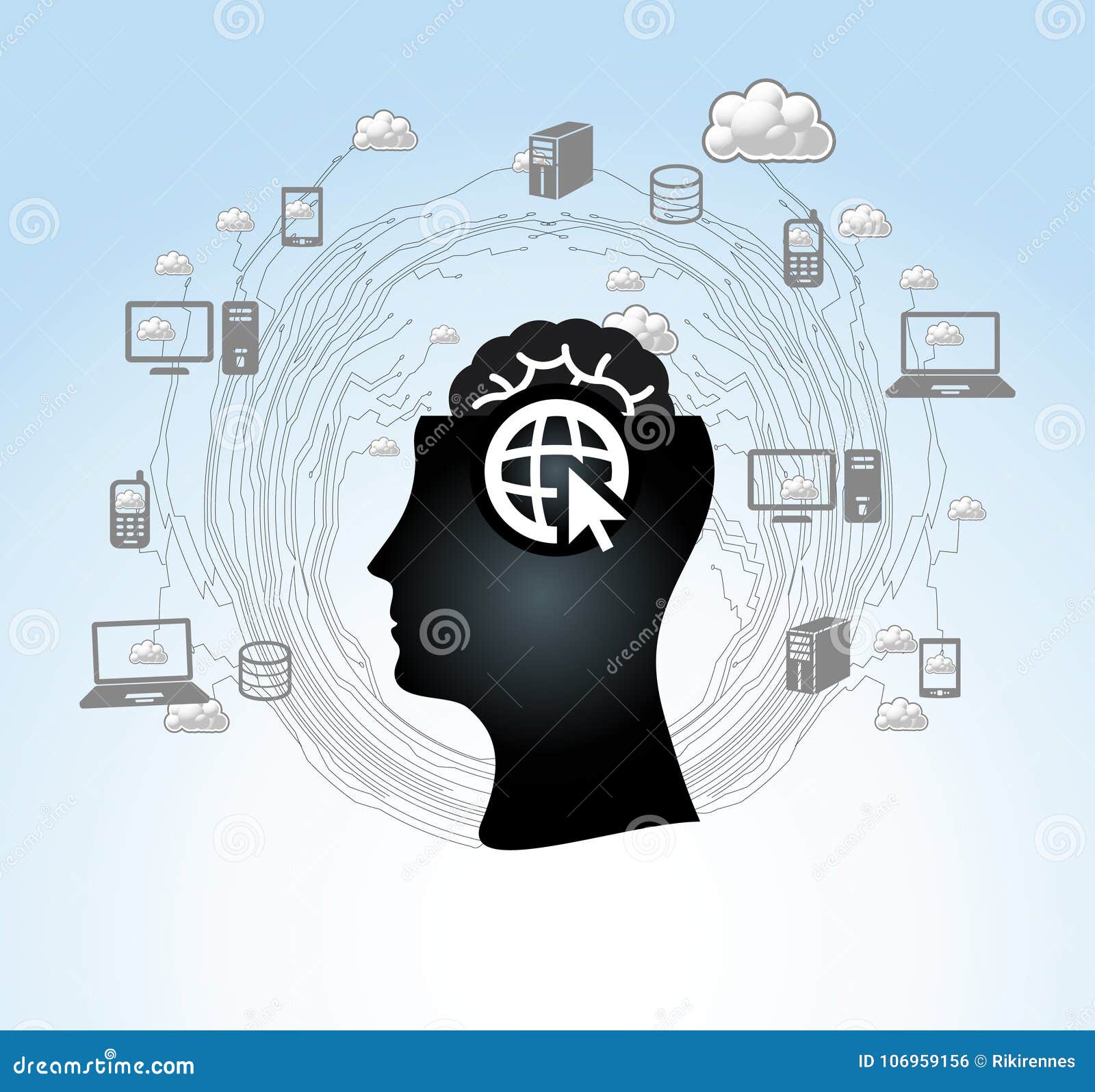 Abstract Connection of Cloud Computing Stock Illustration ...