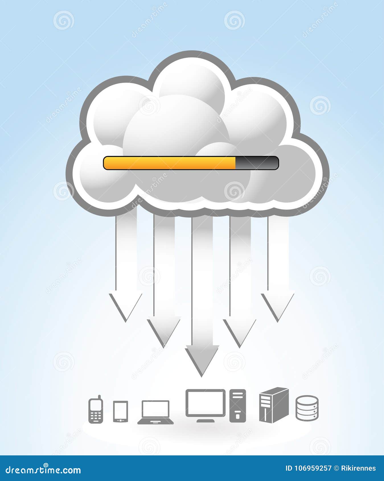 Abstract Connection of Cloud Computing Stock Illustration ...