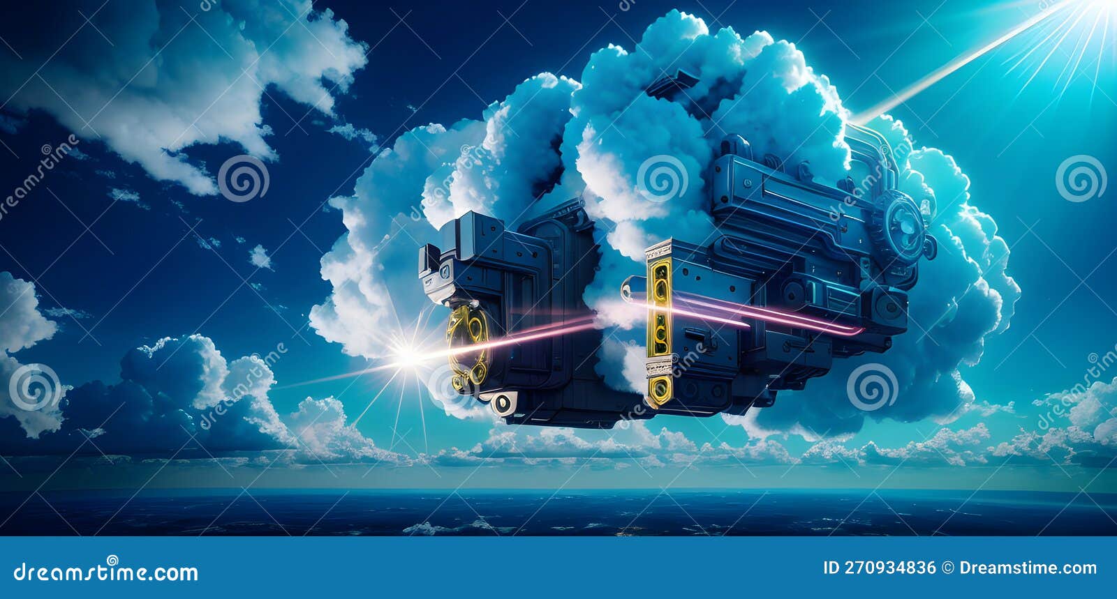 Illustration Concept of Cloud Computing Service Future Data Storage ...