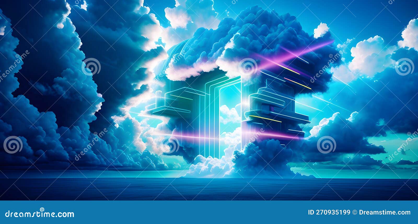 Cloud Technology. Cloud Computing, Big Data Center, Future Infrastructure, Digital Ai Concept ...