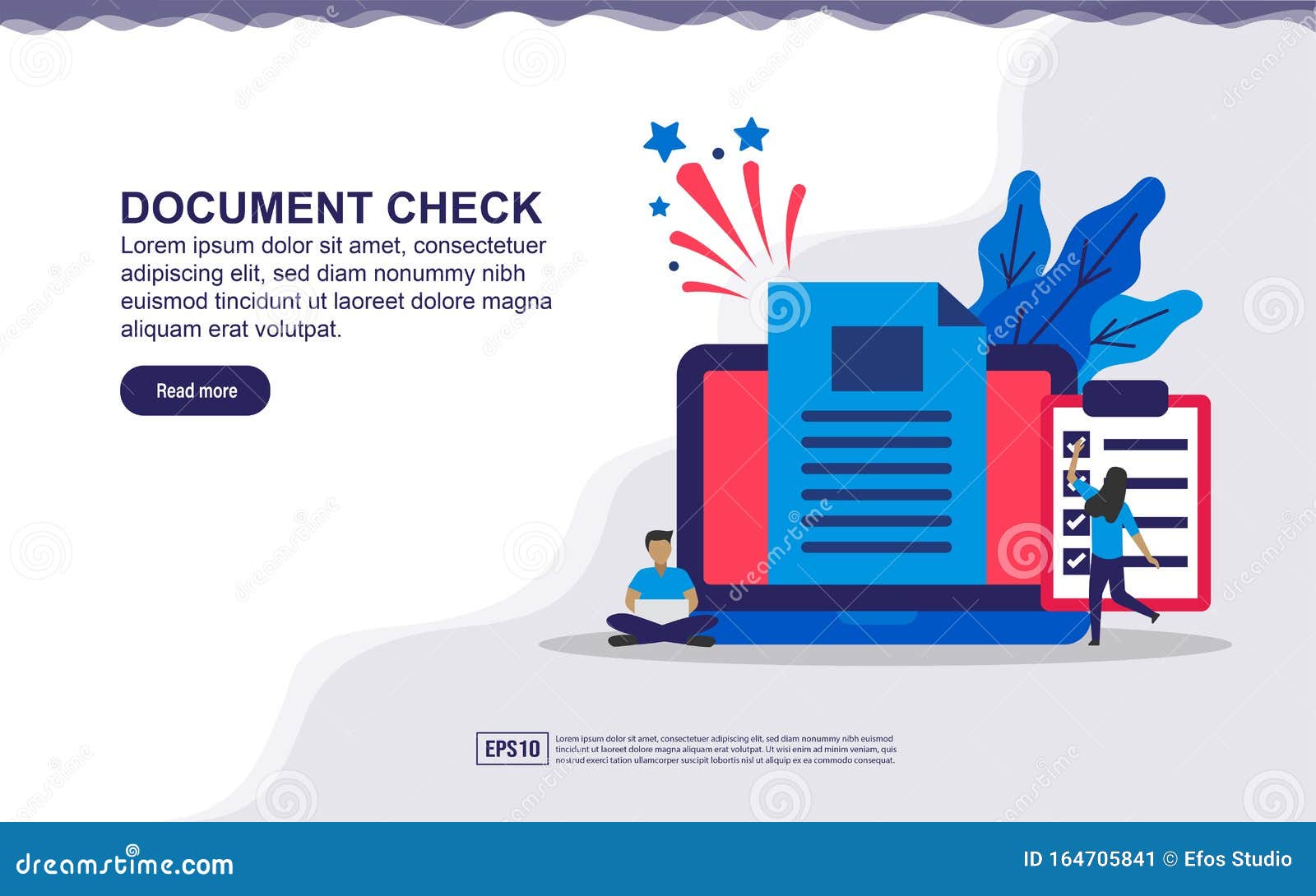 Illustration Concept of Document Check. Business Man Checking Data ...
