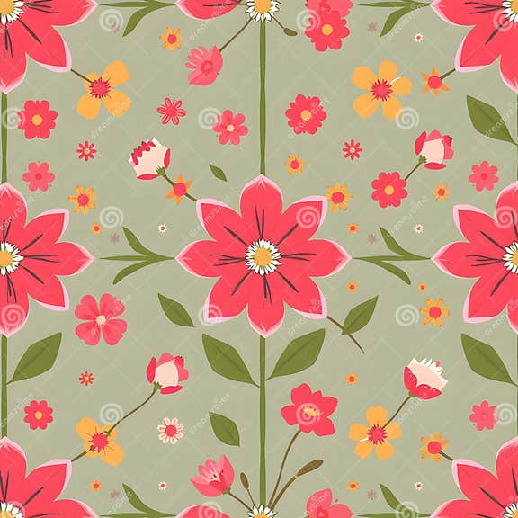 Illustration Concept of Flowers and Arrival of Spring. Wallpaper ...